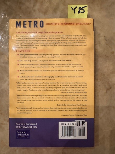 Metro: Journeys in Writing Creatively Book by Hans Ostrom, Katharine ...