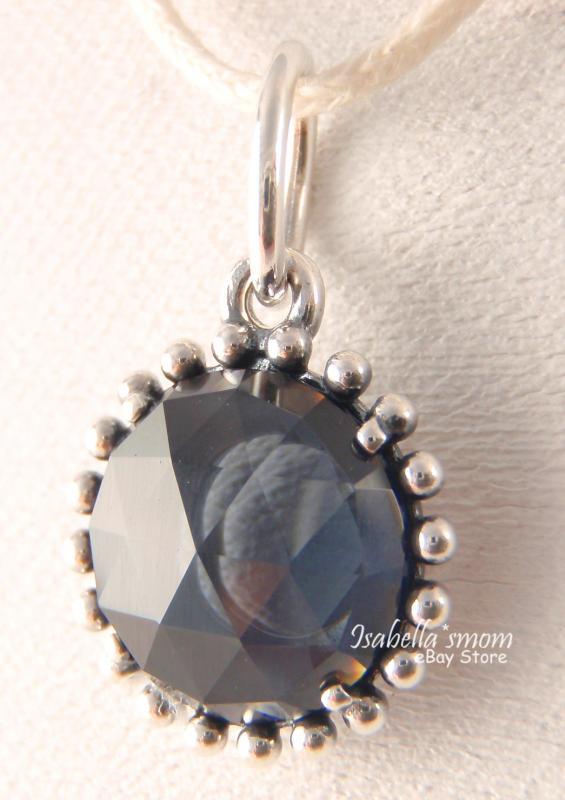 MIDNIGHT STAR Authentic PANDORA Silver DARK BLUE CRYSTAL STONE Pendant ...