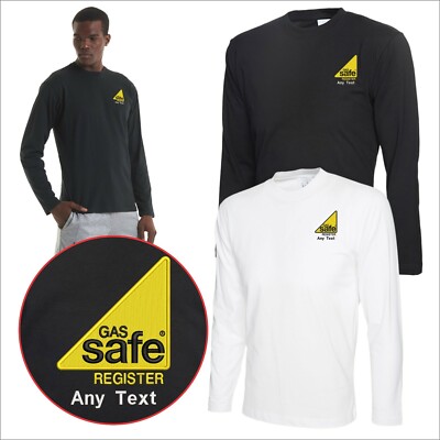 GAS SAFE REGISTER Embroidered T Shirts Gas Engineers Workwear Mens ...