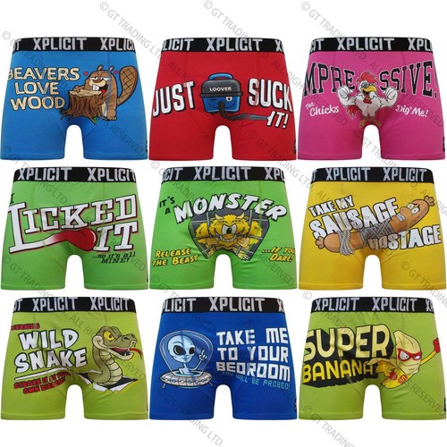 Mens Boys Novelty Funny Rude Boxer Boxers Xplicit Trunks Shorts ...