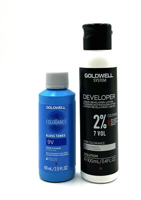 Goldwell Colorance Gloss Tones 9V Sheer Platinum 2oz/7 V Developer ...