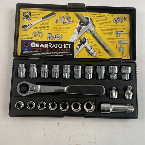 Gear Ratchet 21 Pc Vortex Socket System Set ¼&⅜ Drive SAE Metric | eBay
