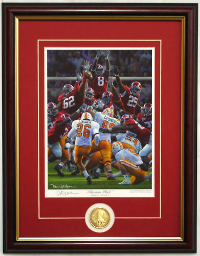 Alabama football "Maximum Block" framed print with coin signed by ...