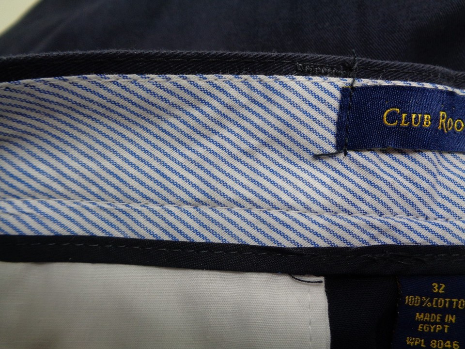 Club Room Size 32 32W D558 India Ink Blue Cotton Casual New Mens Shorts ...