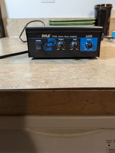 PYLE PCA2 Stereo Power Amplifier for Bookshelf Speakers 2x40W Black Box ...