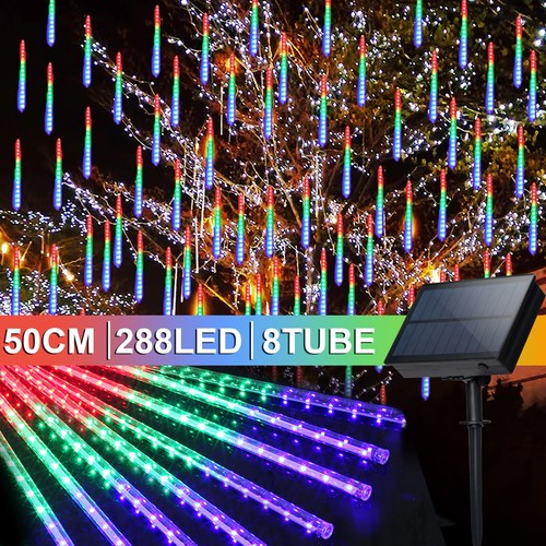 288 LED Meteor Shower Rain Lights Waterproof Falling String Lights Xmas ...