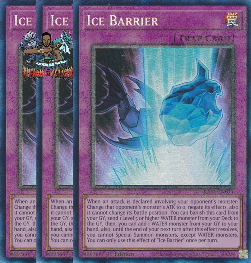 Yugioh! 3x Ice Barrier RA01-EN071 Prismatic Collector's Rare 1st Ed NM ...