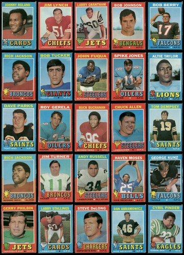 1971 Topps Football 25 Card Lot Various Players/Teams/Card Conditions ...