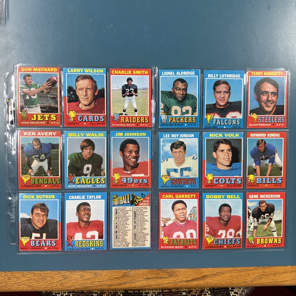 1971 Topps Football Complete Set 1-263 Terry Bradshaw Rookie RC Joe ...