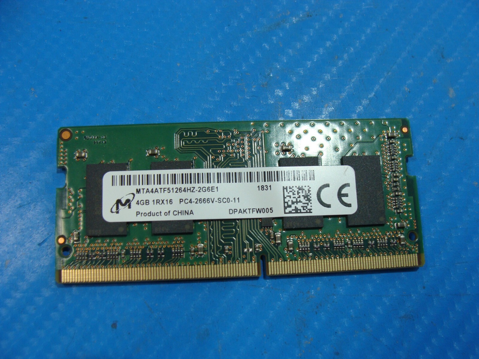HP 15-cr0037wm Micron 4GB PC4-2666V Memory RAM SO-DIMM MTA4ATF51264HZ ...