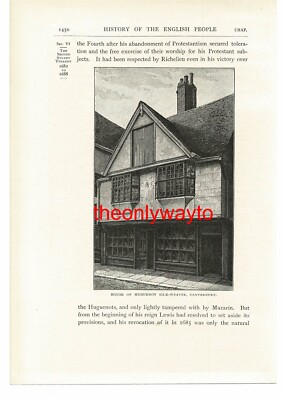 Huguenot Silk Weaver Cottage (Edict Of Nantes, Reverse), Book ...