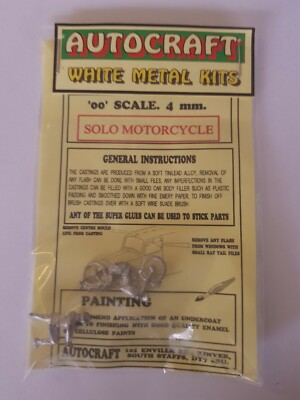 OO GAUGE 1940s post-war SOLO MOTORCYCLE & RIDER FIGURE 1/76 4MM METAL ...