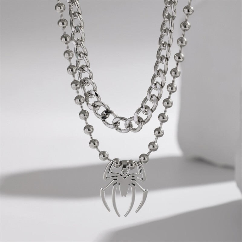 Vintage Gothic Clavicle Chain Spiders Pendant Necklace Streetwaear ...