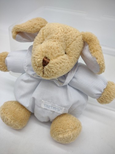 Carter's Baby Plush Puppy Dog Rattle Blue Striped Clothes #43993 Just ...