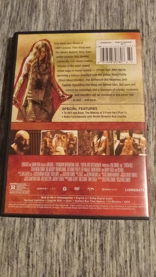 3 From Hell DVD Rob Zombie Film Horror 2019 Sheri Moon-Cult-Very Good D 51 31398307808 | eBay