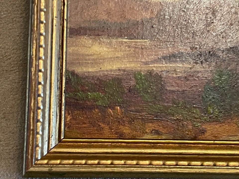 4" W.A. Engelhardt Oil Painting Desert Framed California Hollywood ...