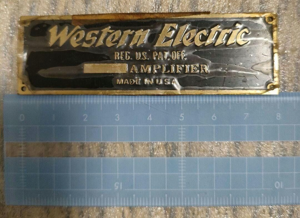 Western Electric Nameplate Amplifier Made IN USA Rare | eBay