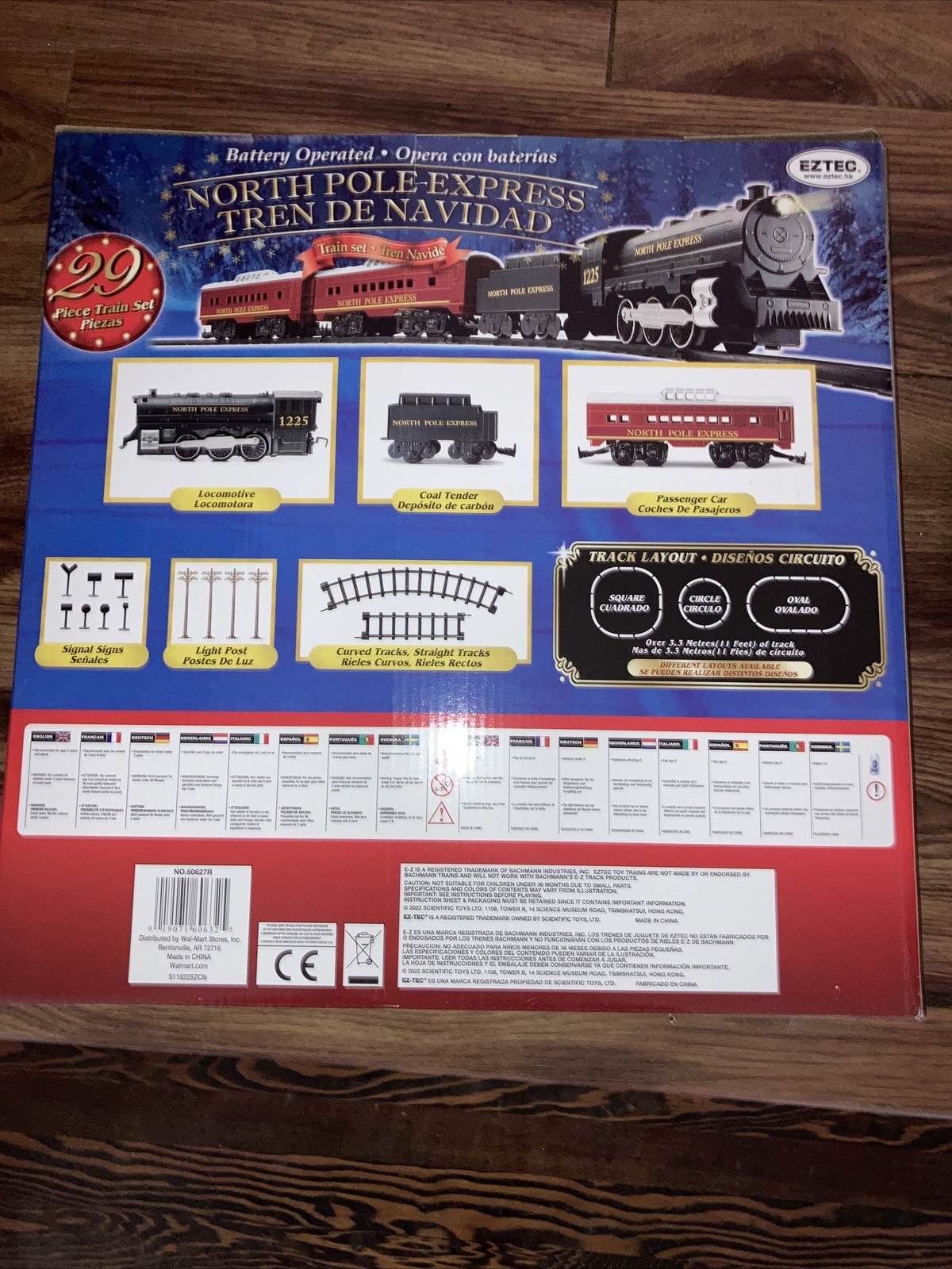 EZTEC NORTH POLE EXPRESS 29 PIECE CHRISTMAS RED TRAIN SET BATTERY ...