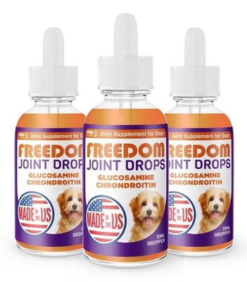 Pup Labs Freedom Joint Drops -Dog Joint Support Supplement with 3 30 ml ...