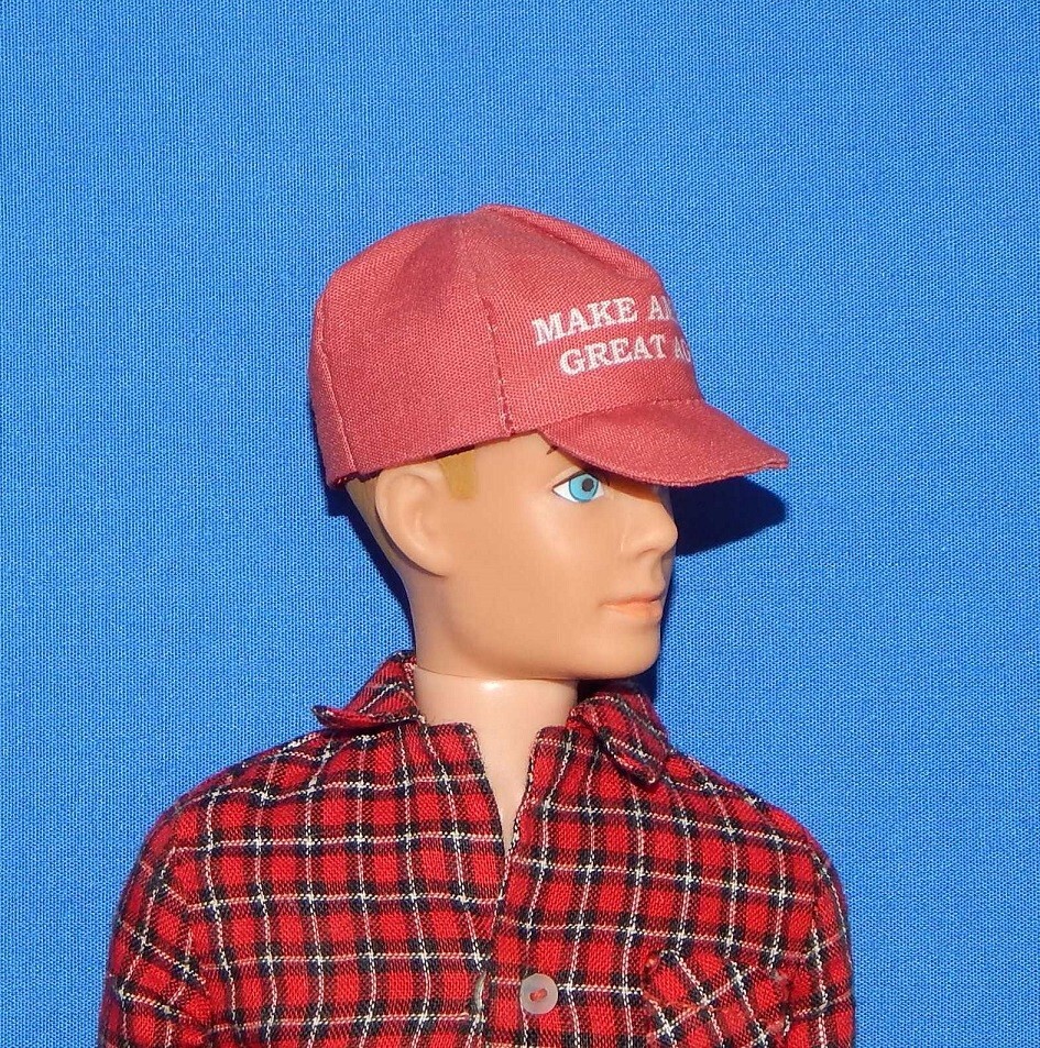 1:6 Scale MAGA Hat Baseball Cap Ken Barbie Doll Size Red Trump on Back ...