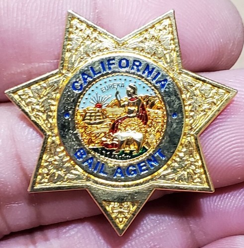 RARE Bail Agent California Pin 1.25" Tall SHERIFF DEPUTY POLICE HIGHWAY ...