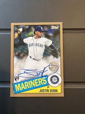 2020 Topps Update Baseball 85BA-JD Justin Dunn RC 15/50 Gold Auto ...