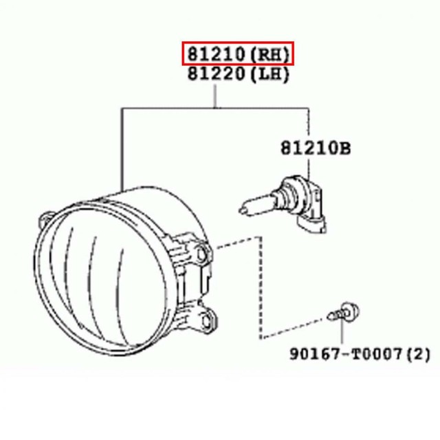 Genuine Toyota 81210-0d110 Lamp ASSY Fog 812100D110 OEM for sale online ...