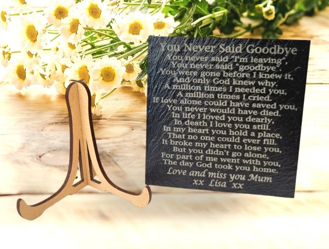 Personalised Goodbye memorial plaque poem Remembrance slate grave ...