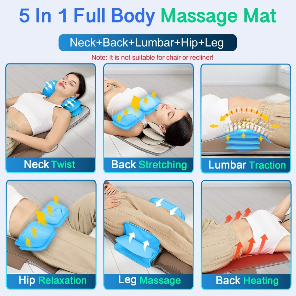 Full Body Massage Mat, 3D Body Stretching & Lumbar Traction, Back ...
