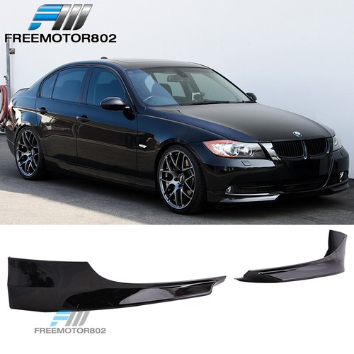 Fits 09-12 BMW E90 LCI Painted Jet Black #668 Front Bumper Splitter Lip ...