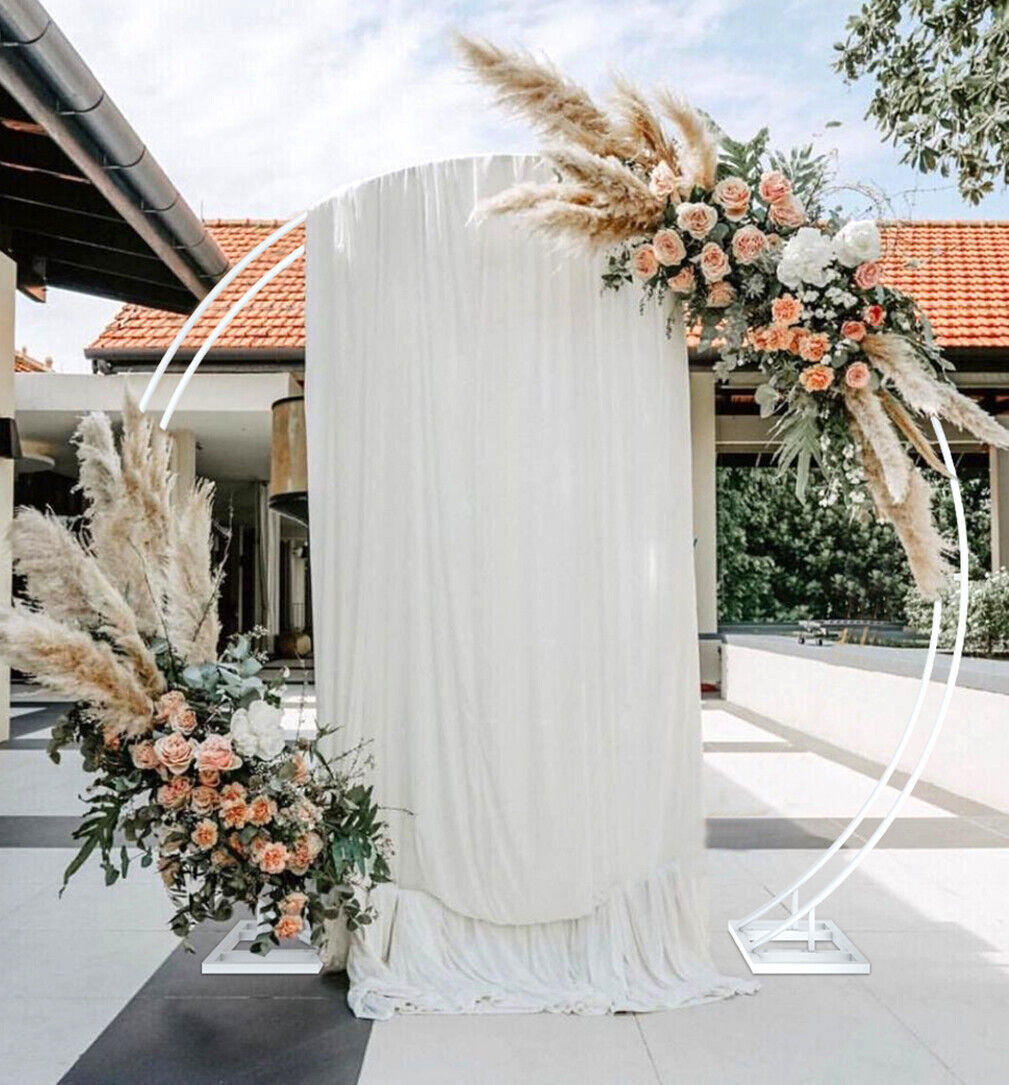 M/L Round Wedding Arch Backdrop Stand Outdoor Garden Lawn Beach Summer ...