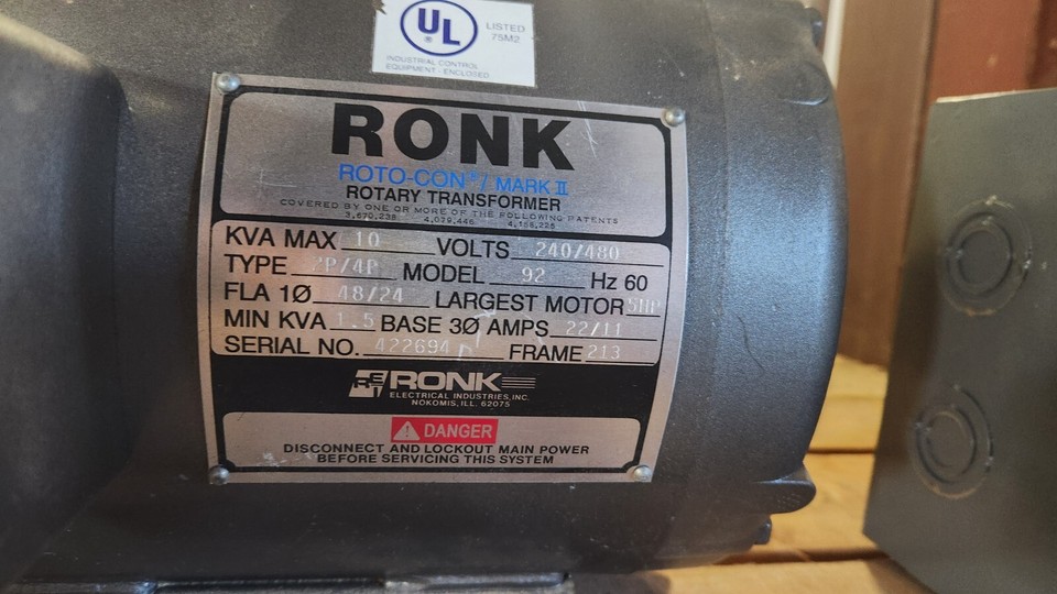 Ronk Roto-Con Mark II Type 2P Rotary Converter Model 92 | eBay