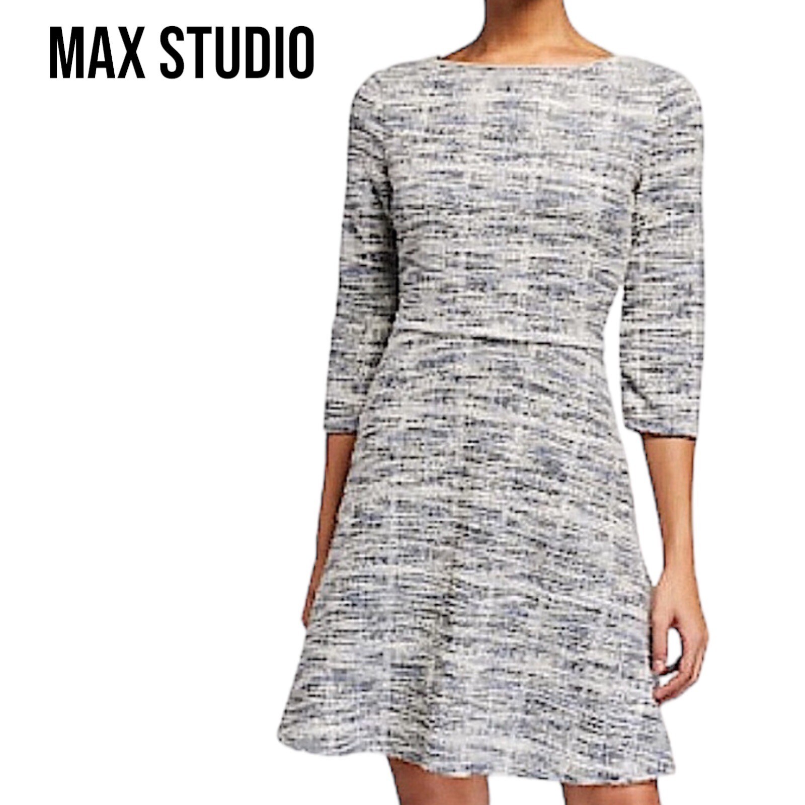 Max Studio KNIT FIT & FLARE TEXTURED MINI DRESS Mediu… - Gem