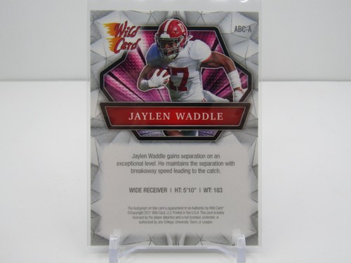 JAYLEN WADDLE 2021 WILD CARD ALUMINATION AUTOGRAPH AUTO HOLO LUX #71/99 ...