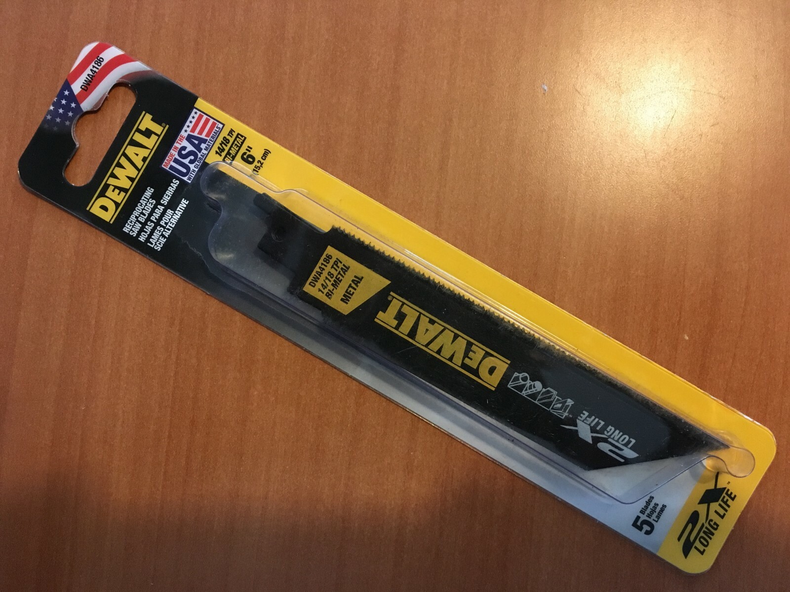 NEW DEWALT 2X LONG LIFE METAL CUTTING RECIPROCATING SAW BLADES (DWA4186 ...