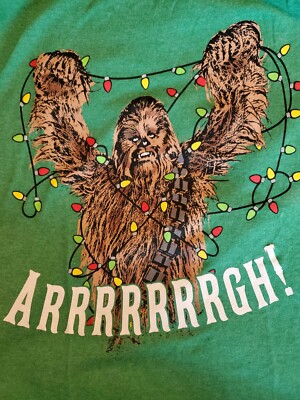 STAR WARS Christmas Lights T-Shirt Tee Medium Chewbacca Chewie Holiday ...