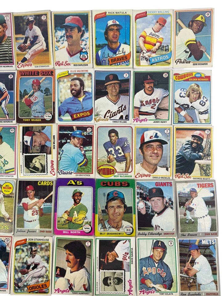 Baseball Card Lot 100 1970's Topps Reds Braves Expos RC Vintage | eBay