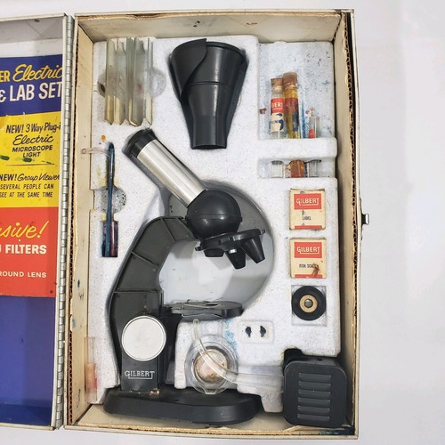 Vintage Gilbert Microscope and Lab Set in Original Metal Box Child's ...