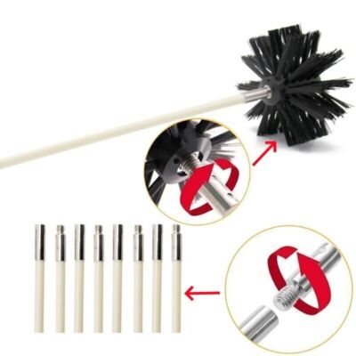 8 Rods Duct Brush Cleaning Kit Dryer Vent Cleaning Brush Lint Remover ...