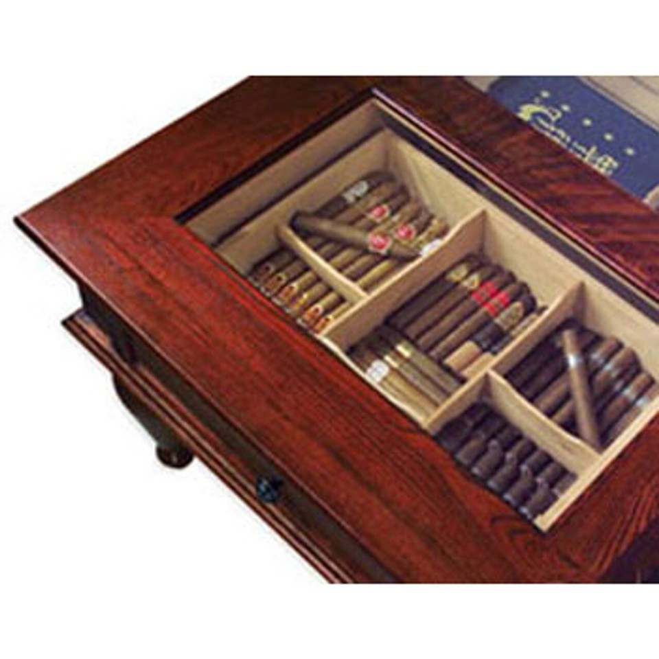 Humidor Supreme Cigar Humidor Wood Coffee Table with Spanish Cedar ...