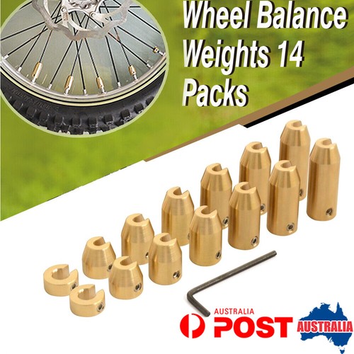 Universal 14Pcs Reusable Motorcycle Brass Wheel Spoke Balance Weights ...