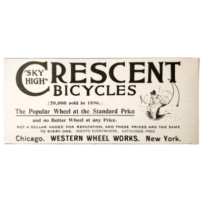 Crescent Sky High Bicycle Moon 1897 Advertisement Victorian Bikes ...