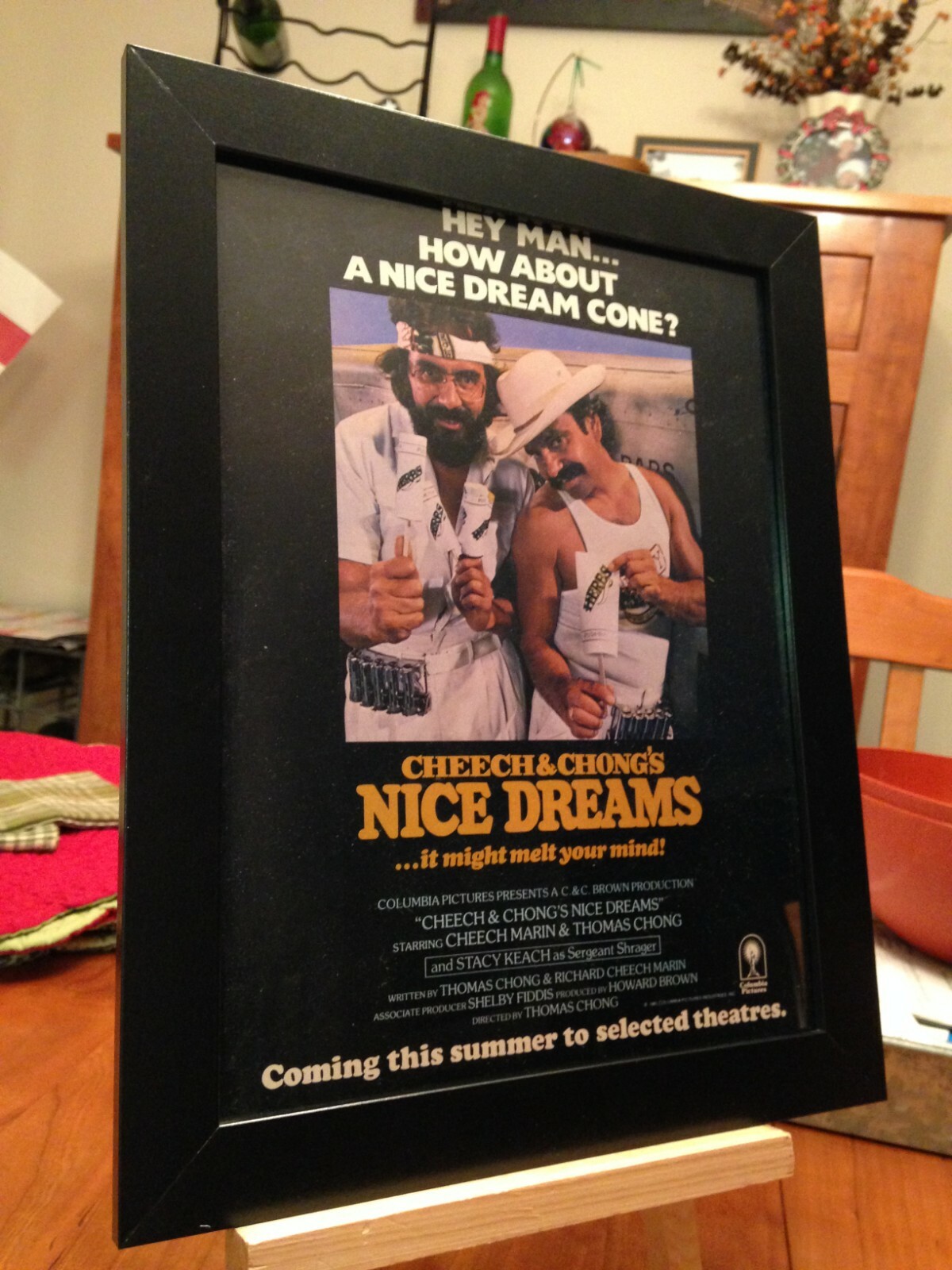 FRAMED ORIGINAL CHEECH AND CHONG "NICE DREAMS" MOVIE LP ALBUM CD PROMO ...
