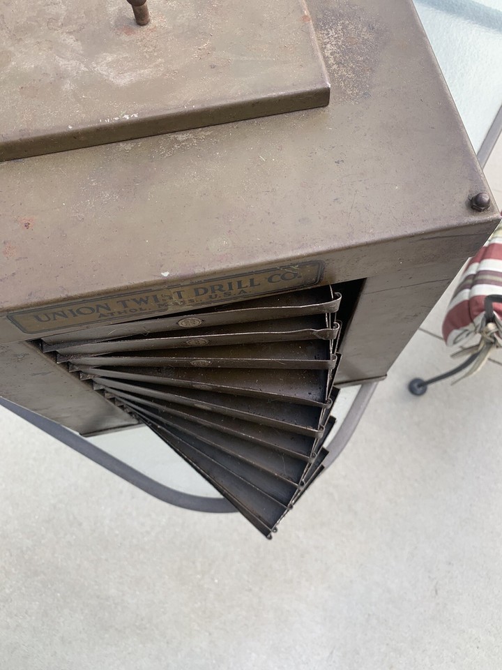 Vintage Steampunk Cabinet Union Twist Drill Co Bit/Tool Spinning 1920s ...