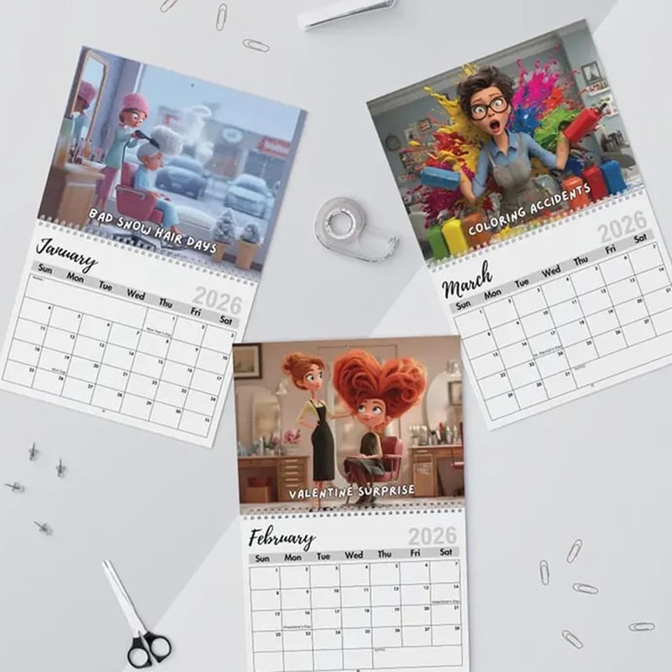 2026 Snip & Giggle Stylist Humor Calendar – Funny Hair Stylist Wall ...
