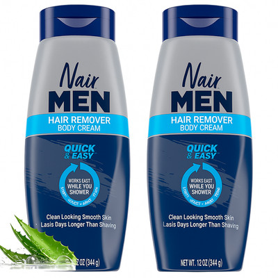 Nair Men Body Cream Hair Remover Body Hair Removal Cream 12 Oz(2 Pack ...