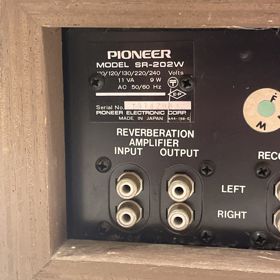 Pioneer SR-202W Reverberation Natural Stereo Amplifier Vintage Japan ...