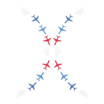 2 Sets Mini Airplane Flag Aircraft Birthday Banner Baby Shower ...