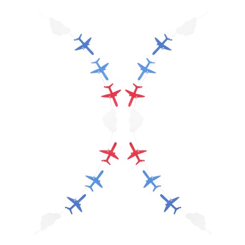 2 Sets Mini Airplane Flag Aircraft Birthday Banner Baby Shower ...