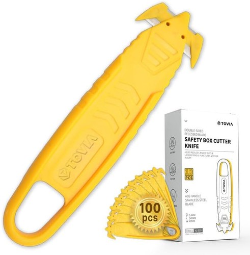 Box Cutter Safety Knife T TOVIA 100 Pcs Utility Cutter and Package ...